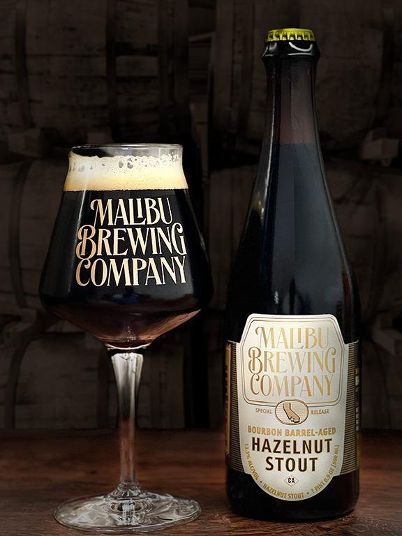 Bourbon Barrel-Aged Hazelnut Stout – Malibu Brewing Company